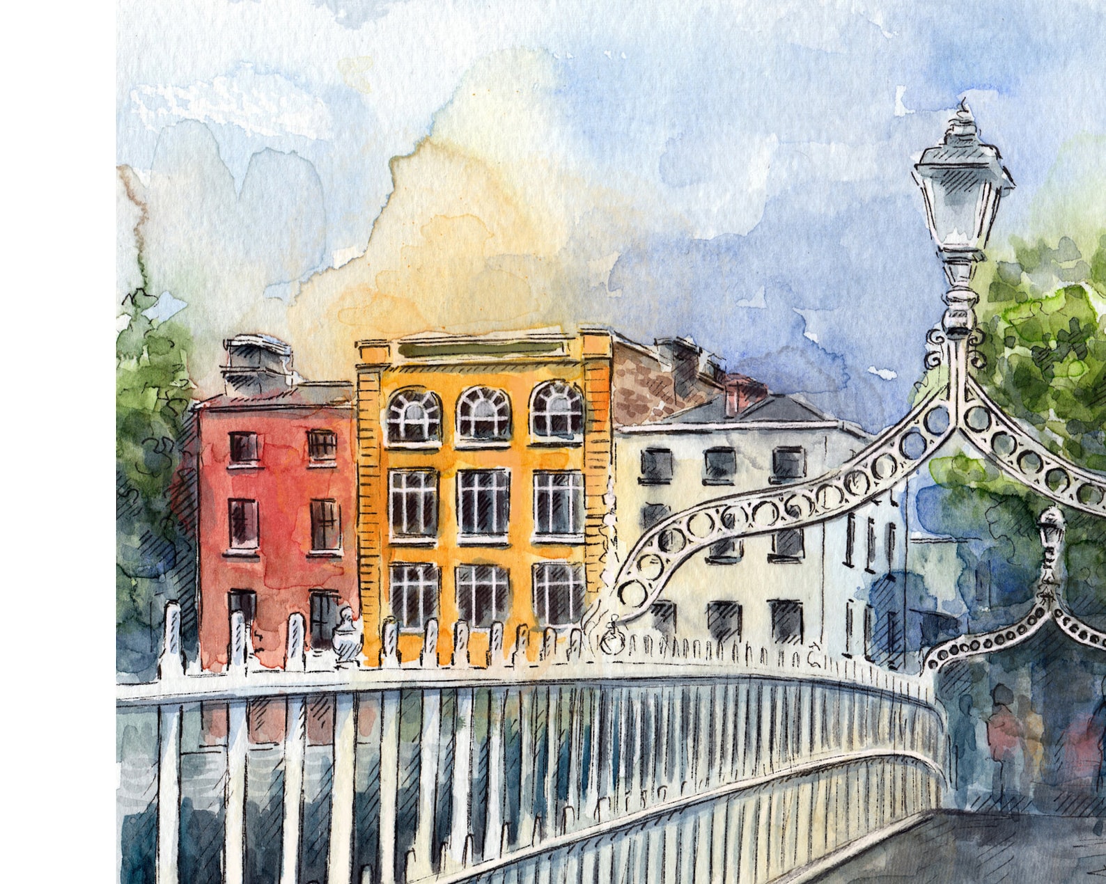 Dublin Print Dublin Ireland Wall Art Dublin Travel Poster Watercolor ...