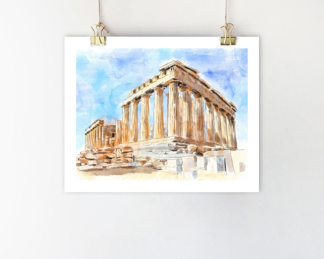 Athens Color Print Athens Wall Art Athens Greece Print Athens Painting ...