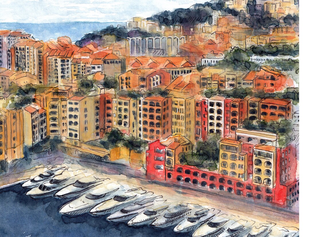 Monte Carlo poster Monte Carlo art print Monte Carlo wall art | Etsy