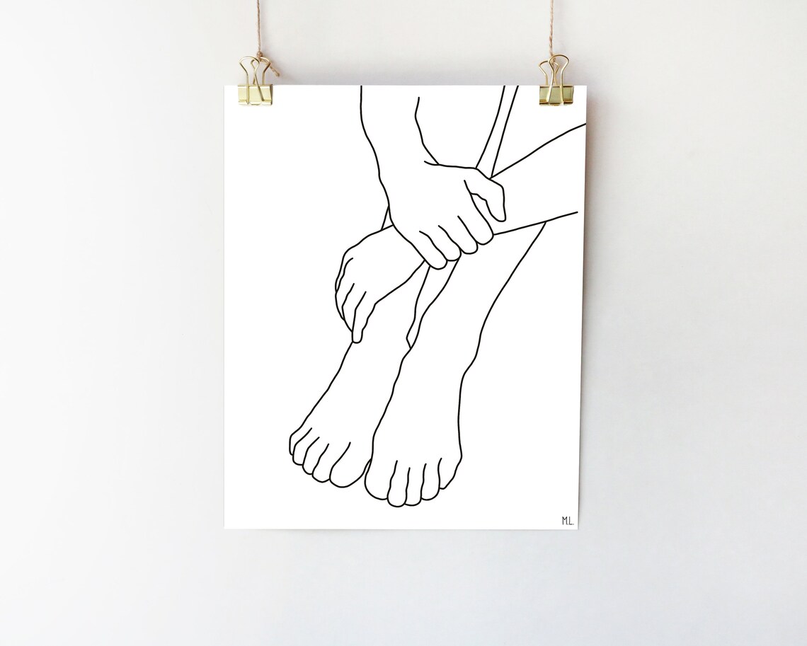 Abstract Woman Body Line Art Print: Minimalist Silhouette (digital ...