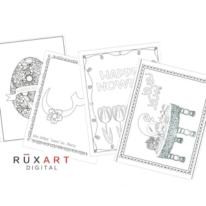 Nowruz Printable Coloring Pages - Set of 4 - Printable, Digital ...