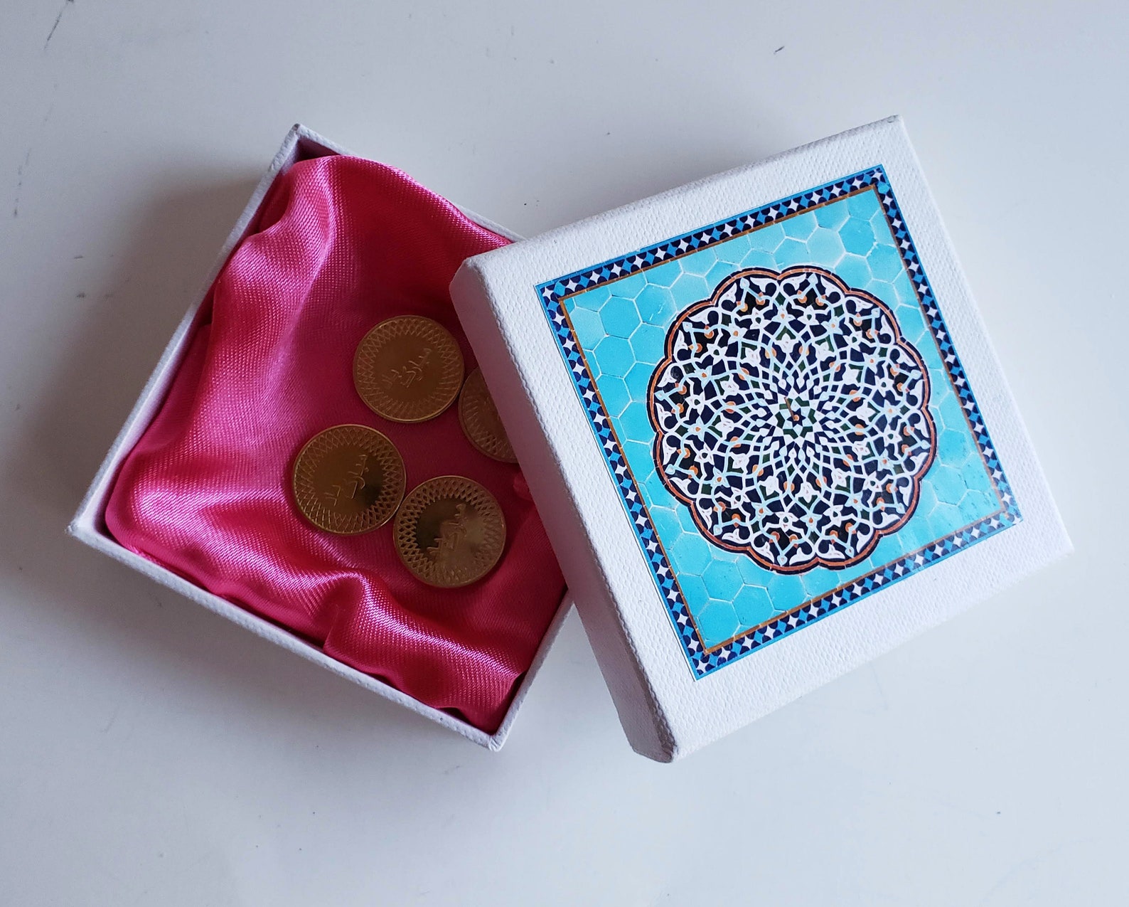 Nowruz Brass Metal Coins (sekkeh) for Haftseen. Set of 5 Coins in ...