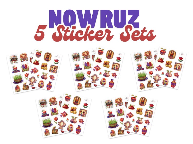 Nowruz Sticker Set (colorful Edition) 26 Stickers - Haftseen, Nowruz ...