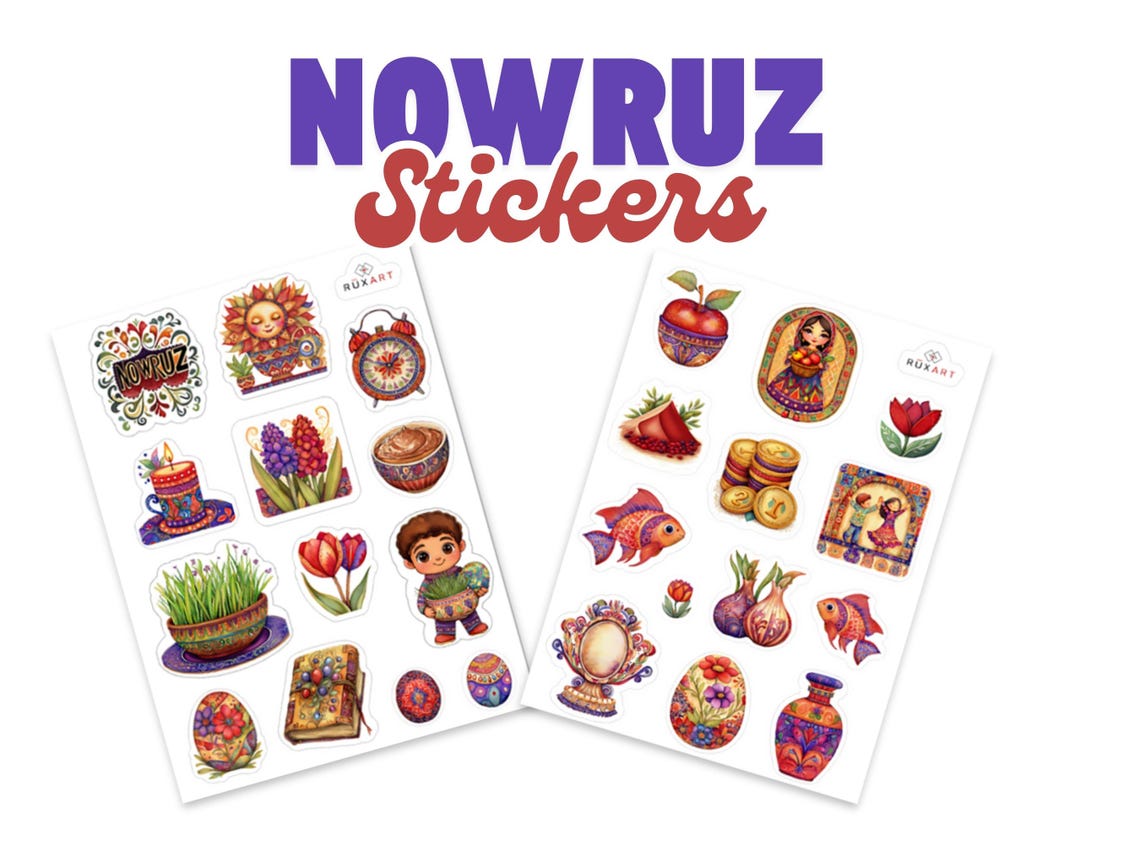 Nowruz Sticker Set (colorful Edition) 26 Stickers - Haftseen, Nowruz ...