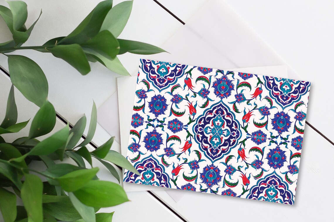 Persian Tile Art Greeting Cards With Envelope Set of 5 - Etsy