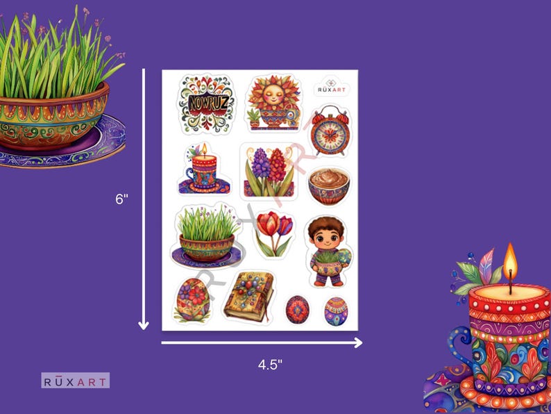 Nowruz Sticker Set (colorful Edition) 26 Stickers - Haftseen, Nowruz ...
