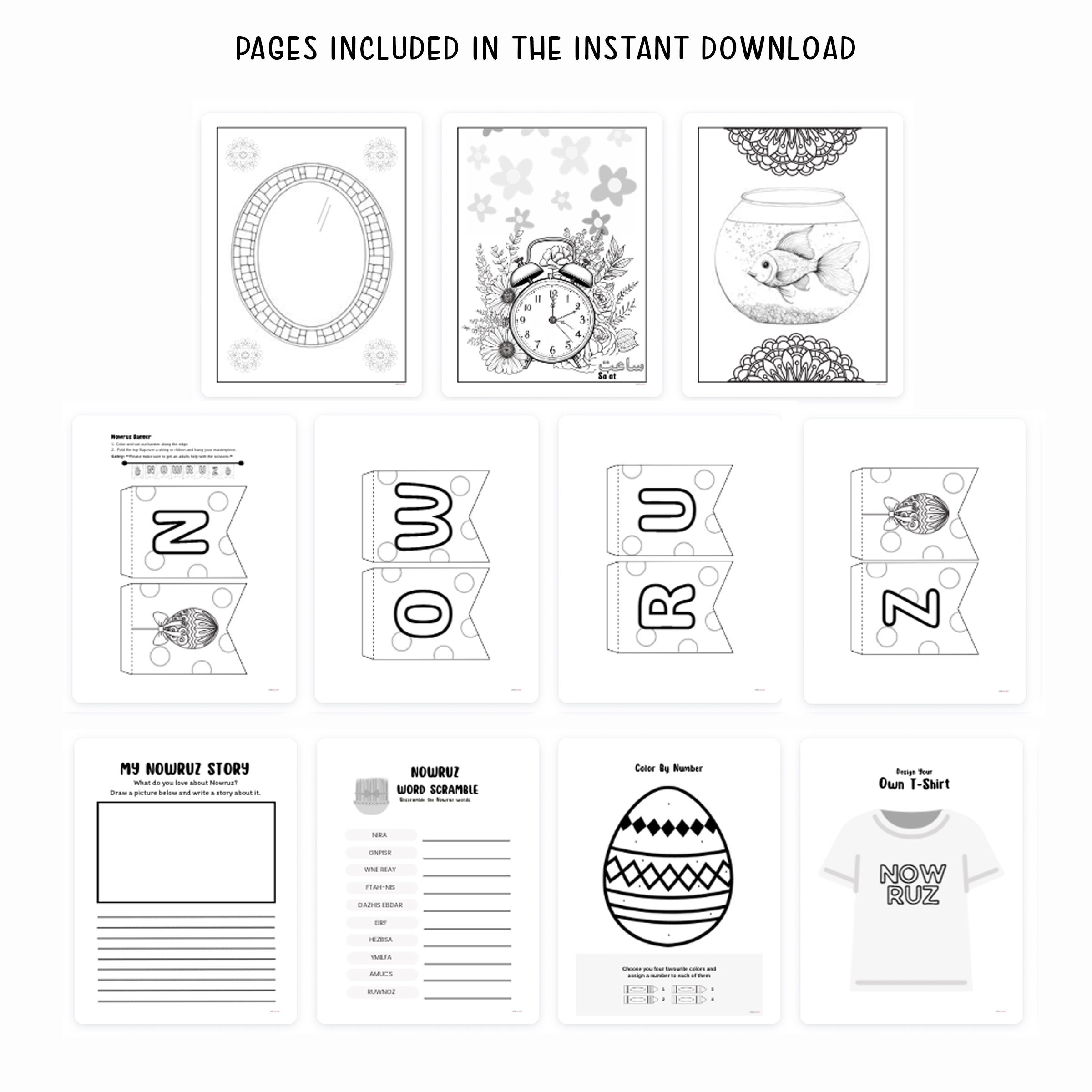 Nowruz Fun: Coloring and Activity Pages for Children - Persian New Year ...