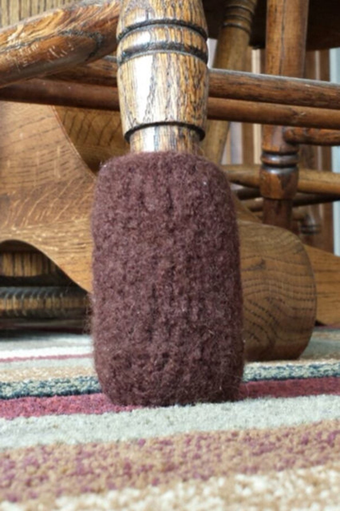 Custom Request of 6 Socks - Felted Chair Socks, Chair Pads, Dark Brown ...