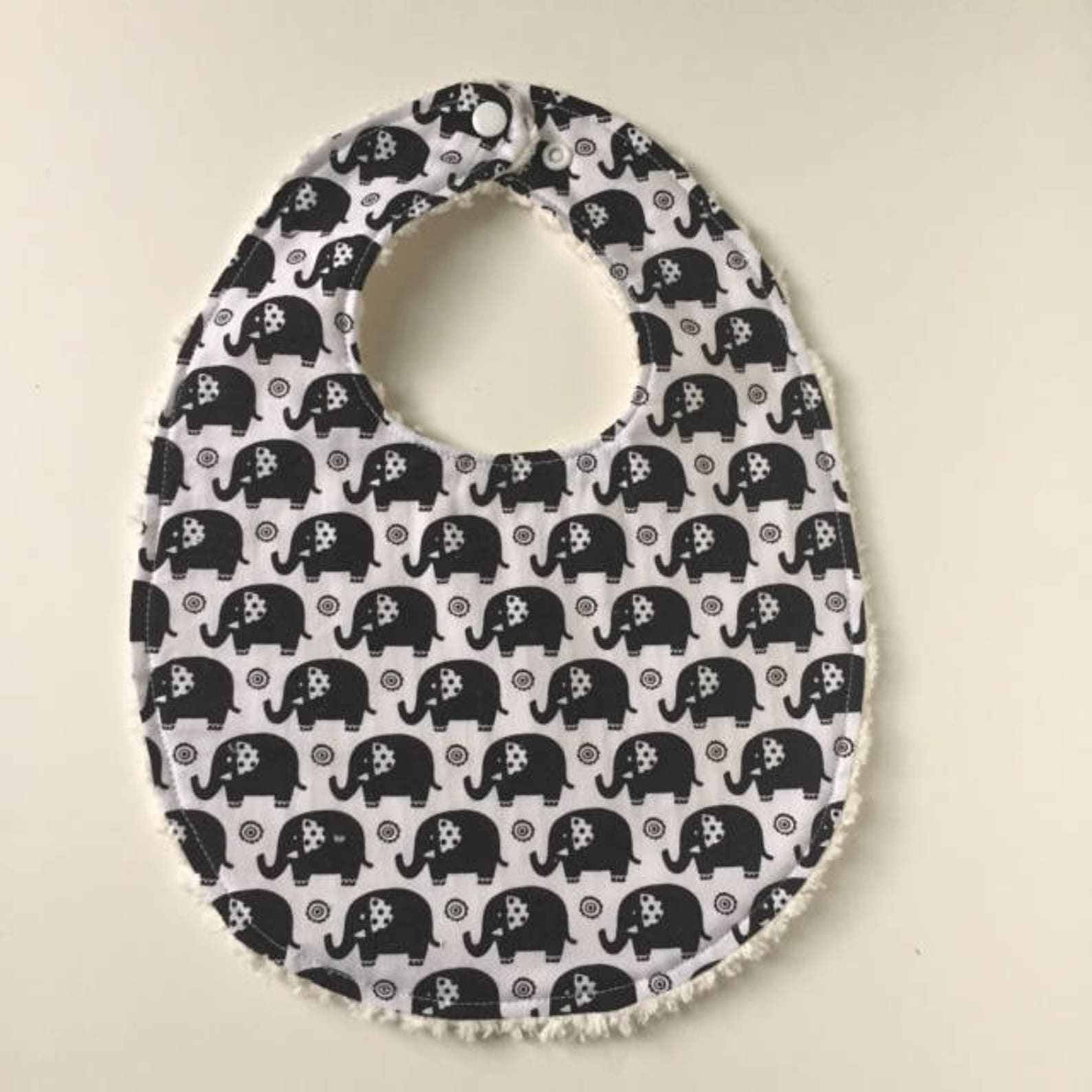 Lamb Elephant or Lion bib choice of one black and white | Etsy