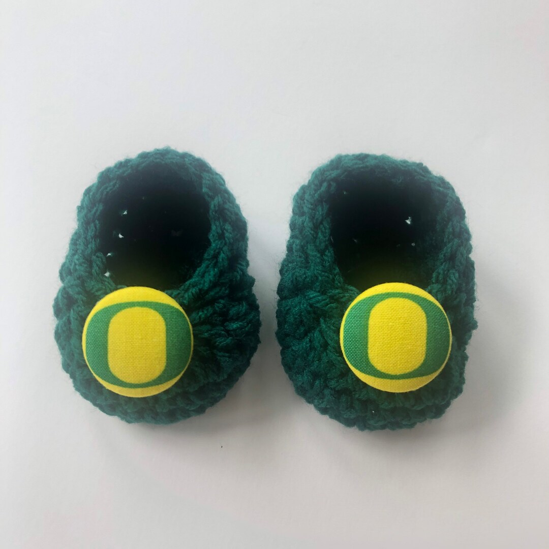 Oregon Ducks Baby Booties, Baby Booties, Infant Shoes, Crochet Baby ...