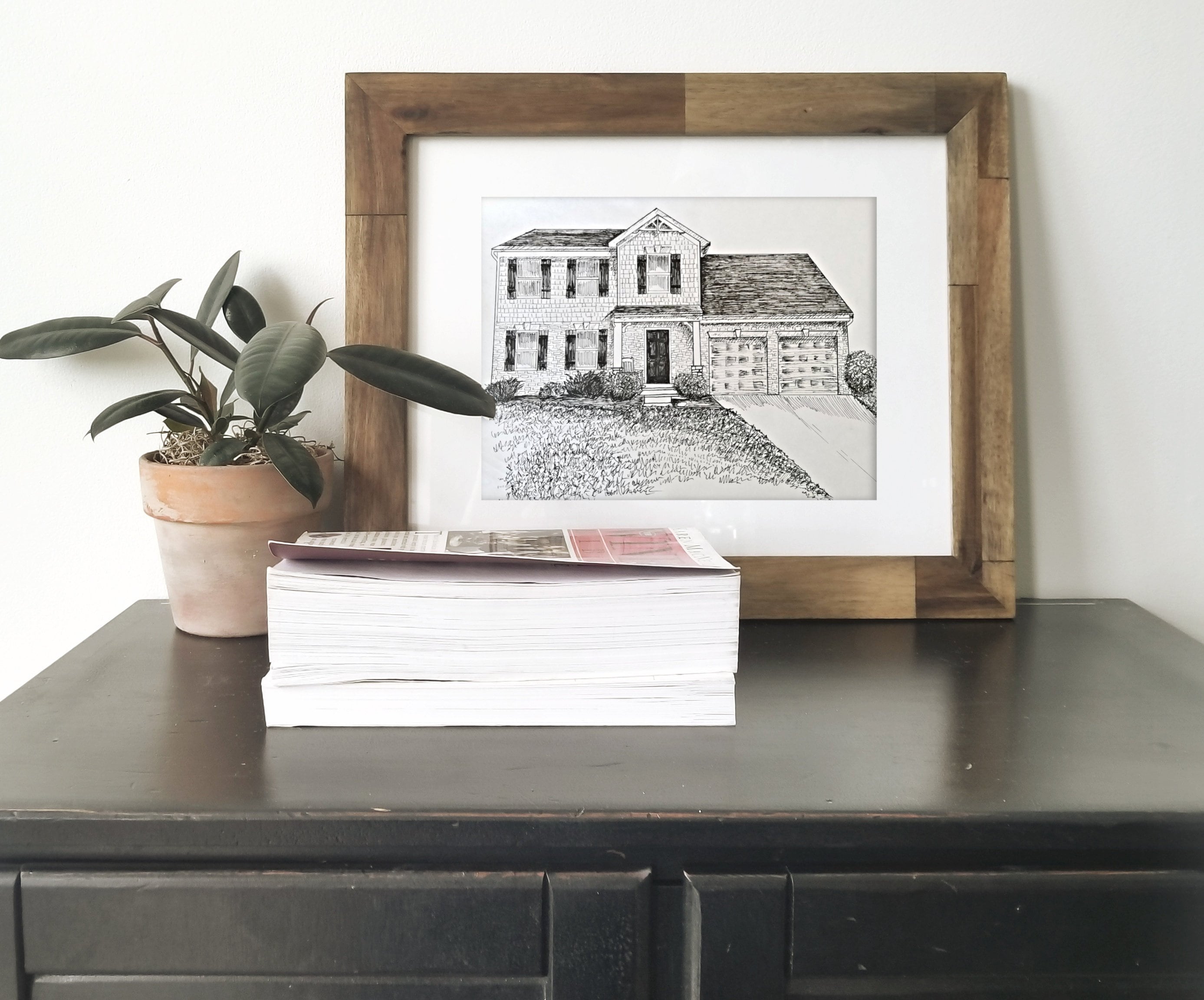 Pen and Ink House Sketch, Custom House Portrait, Custom House Sketch ...