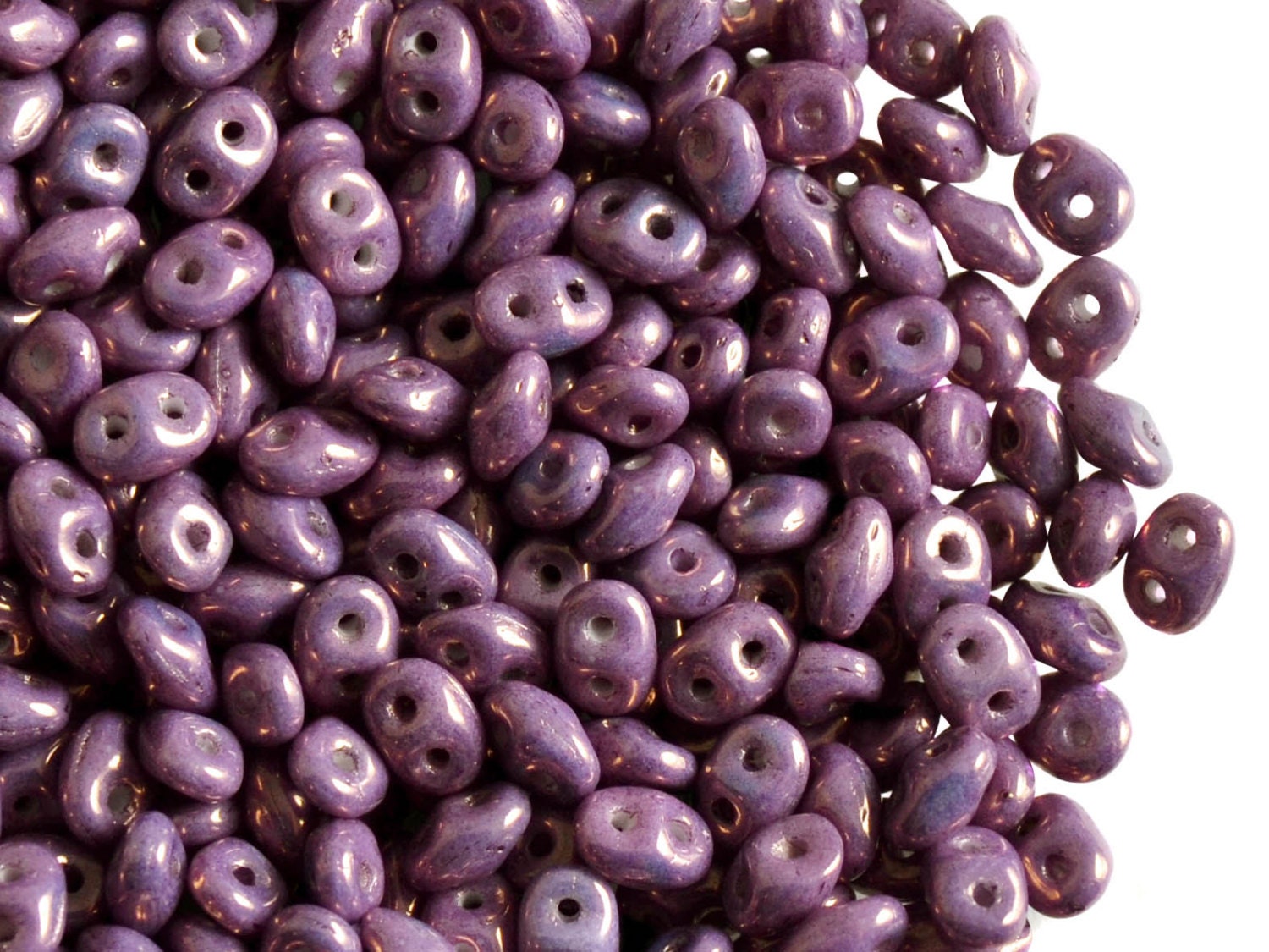 20g Czech Glass 2-hole Seed Beads Superduo CHALK VEGA