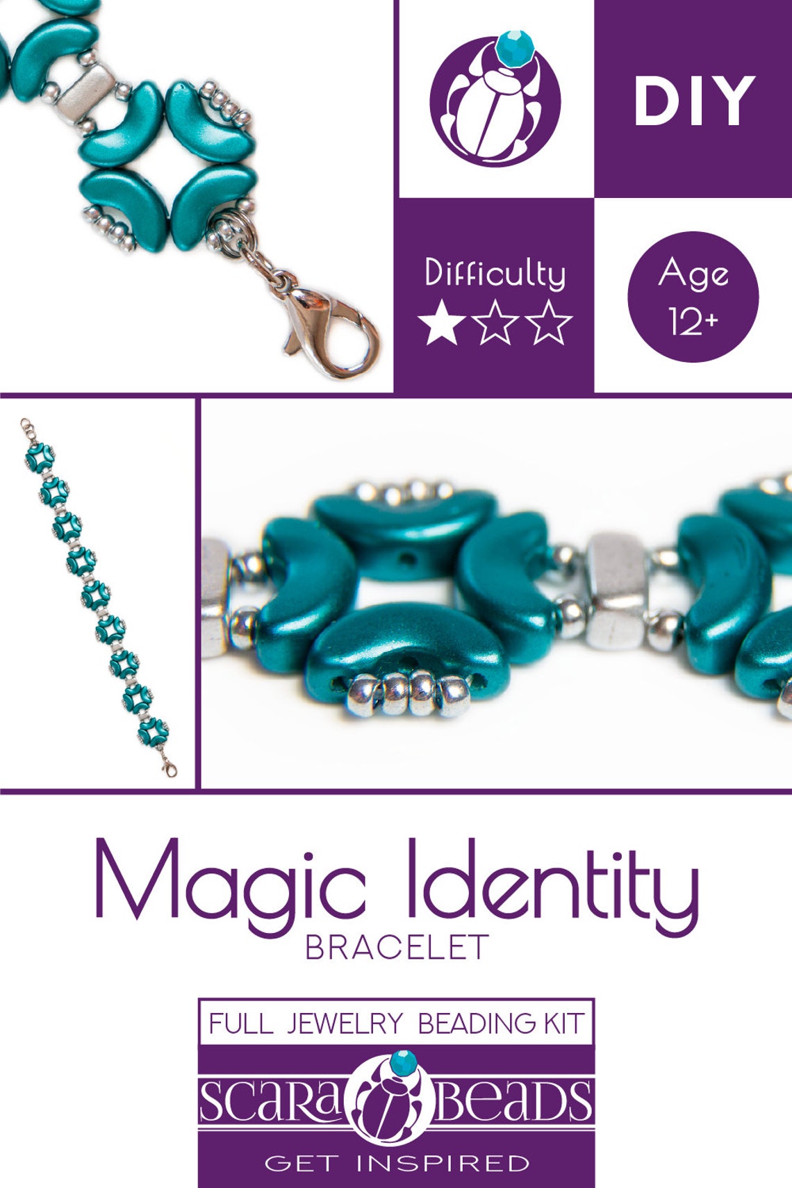 PDF TUTORIAL Bracelet "magic-identity", Beading Pattern, Arcos Par Puca ...