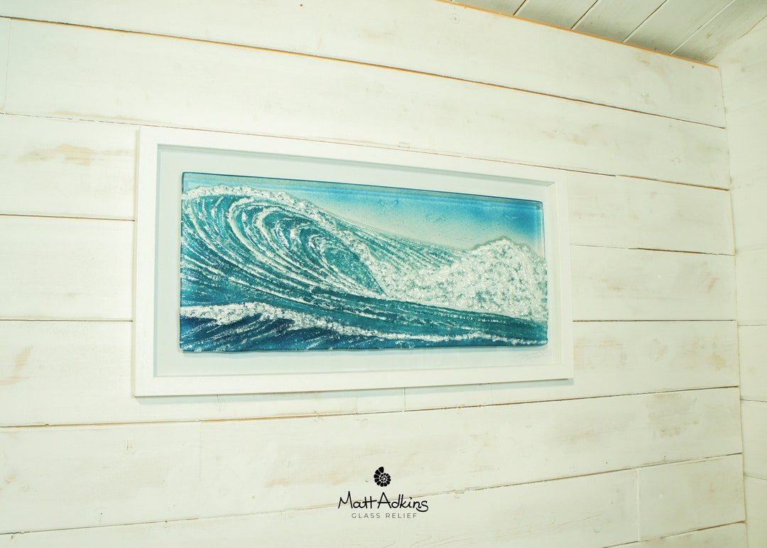 Surfer's Wave in a Frame 60x30cm/23x12", the Surfer's Wave Sea Wave ...
