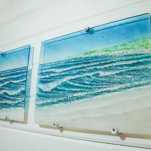 Fused Glass Triptych Wall Art, 3 Wall Panels: Left and Right Panels ...