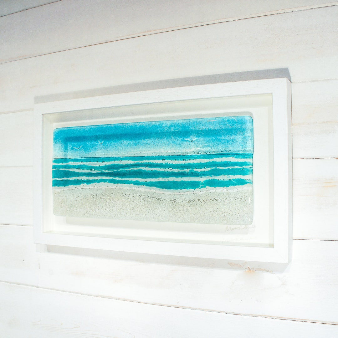 Landscape Beach Frame (45cmx25cm/18x10"), Panoramic Turquoise Teal ...