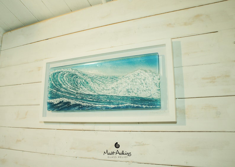 Surfer's Wave in a Frame 60x30cm/23x12", the Surfer's Wave Sea Wave ...