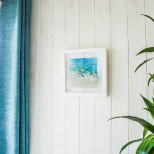Paradise Frame 25x25cm(10"), Blue Turquoise Seaside Glass Framed ...