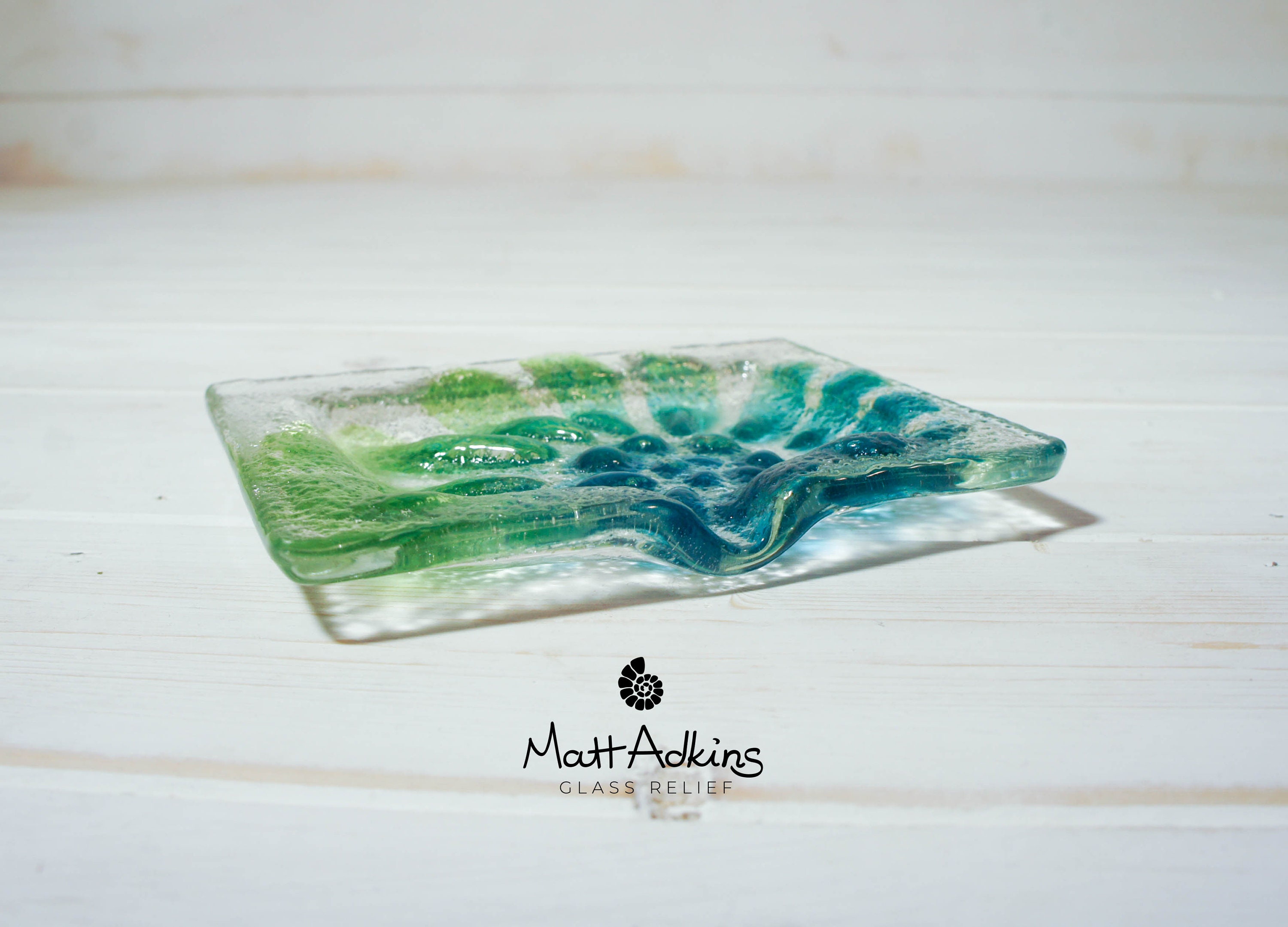 Ammonite Turquoise Green Fused Glass Soap Dish 13x10cm, Nautilus Fossil ...