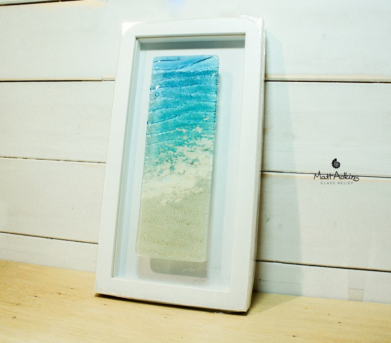 Paradise Frame Portrait 18x34cm(7x13"), Turquoise Seabed Ripple Beach ...