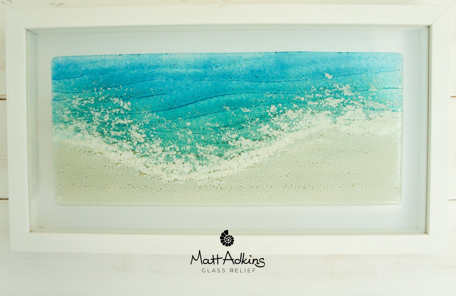 Paradise Glass Frame 45x25cm/18x10 Teal Seabed Beach - Etsy