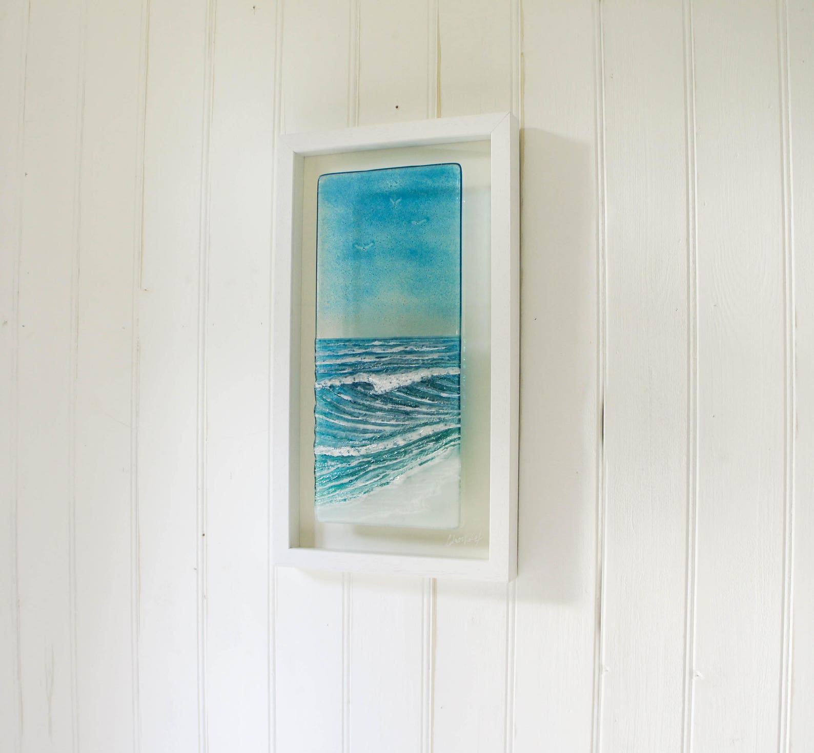 Portrait Wave Frame 25cmx45cm10x18 Turquoise Blue | Etsy