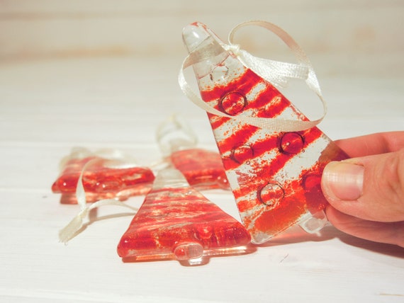 3 to 6 Mini red glass trees 8cm 3 sea glass | Etsy