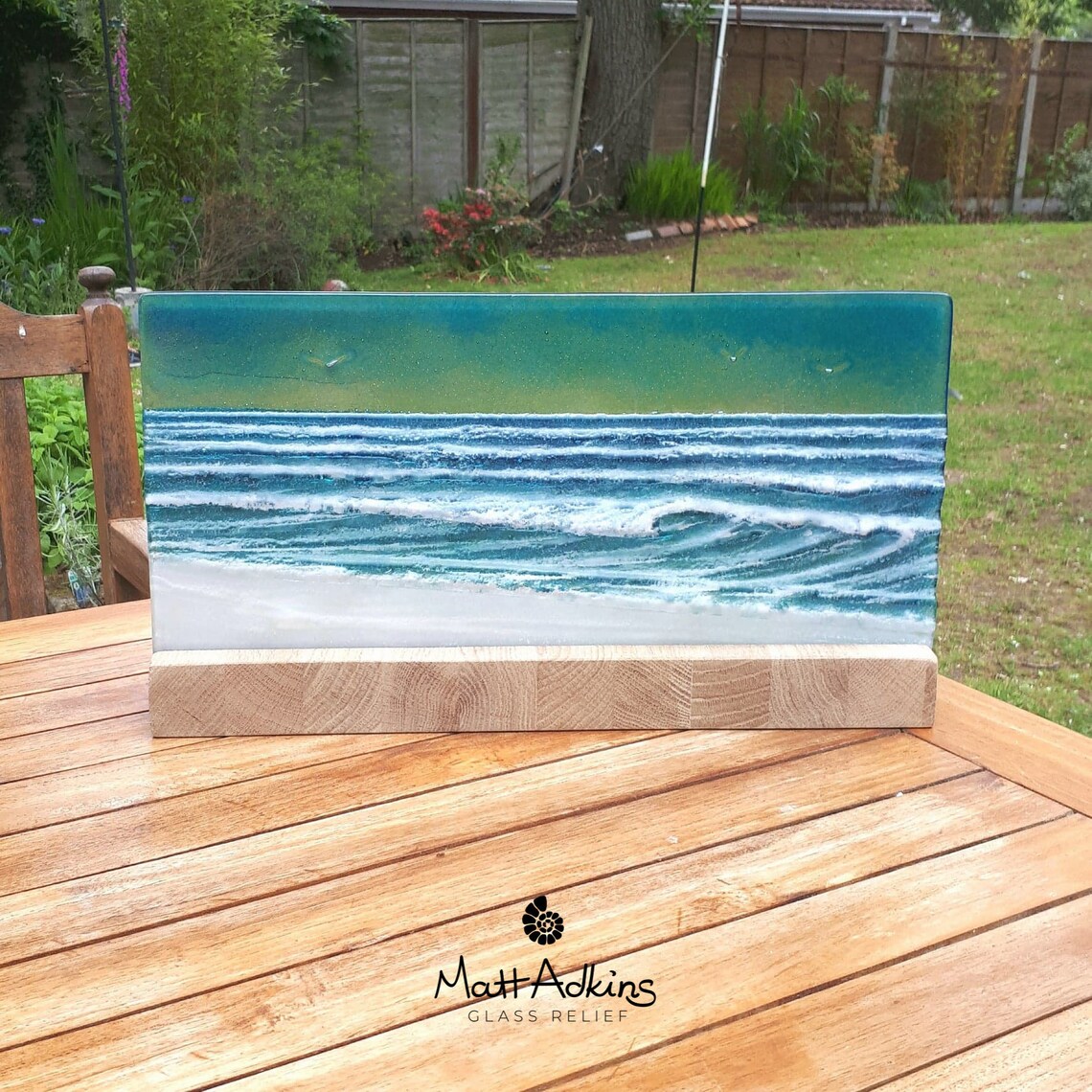 Wave Glass Panel FREE UK SHIPPING Turquoise Blue Medium | Etsy