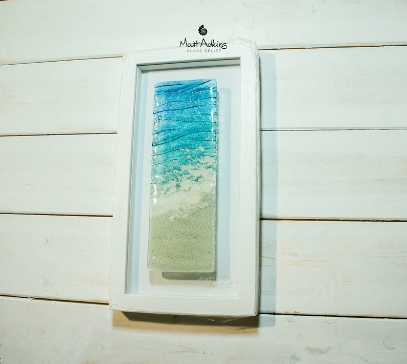Paradise Frame Portrait 18x34cm(7x13"), Turquoise Seabed Ripple Beach ...
