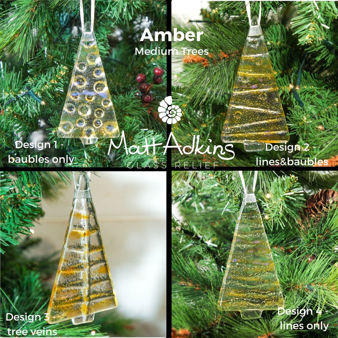 2 to 6 Medium Amber Trees-free UK Shipping-gold Christmas - Etsy