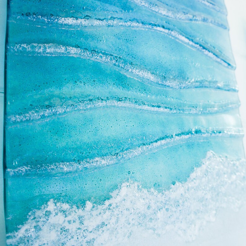 Triptych Toe Tickling Tide, 3 Piece Wall Art Fused Glass, Left&right ...