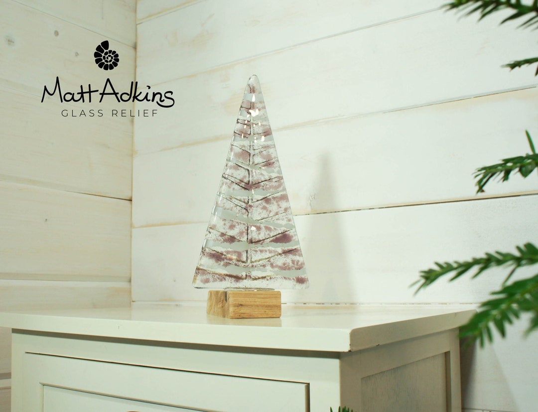 Large Glass Christmas Tree Purple 22cm 8 1/2 Tall - Etsy UK