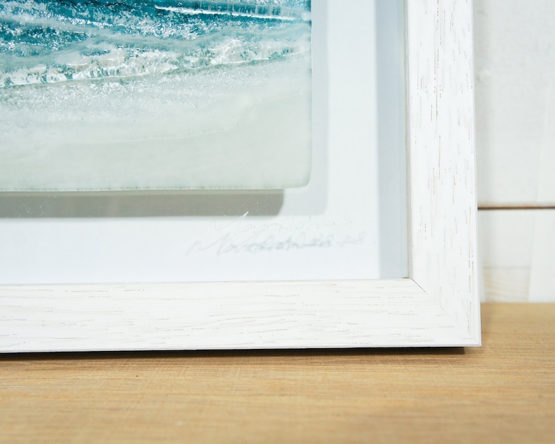 Portrait Lighthouse Frame 25cmx45cm(10x18"), Portrait Fused Glass Wave ...