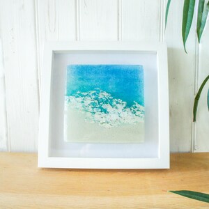 Paradise Frame 25x25cm(10"), Blue Turquoise Seaside Glass Framed ...