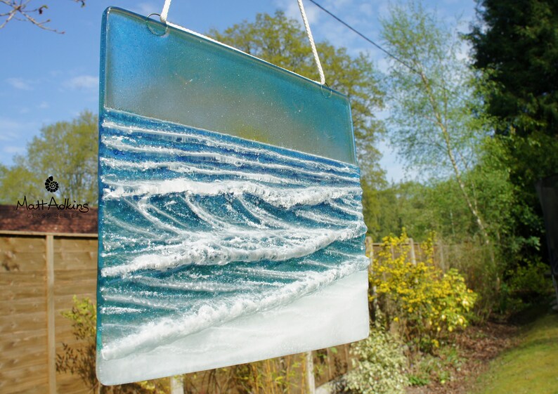 Square Wave Sun 22x20cm8 1/2x7 3/4 Breaking Glass | Etsy