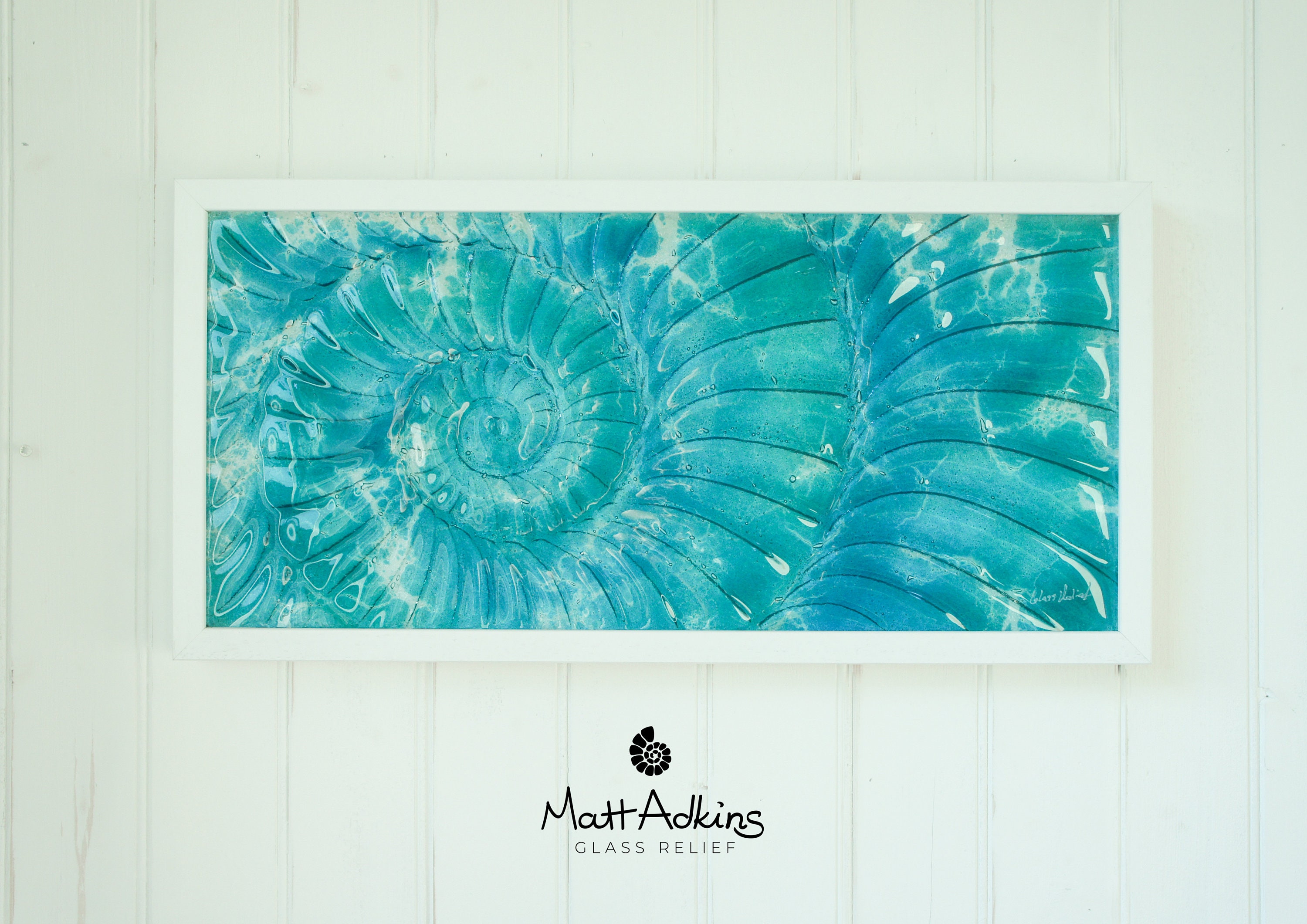 Large Ammonite Frame 60x30cm(23x12"), Turquoise Blue Large Landscape ...