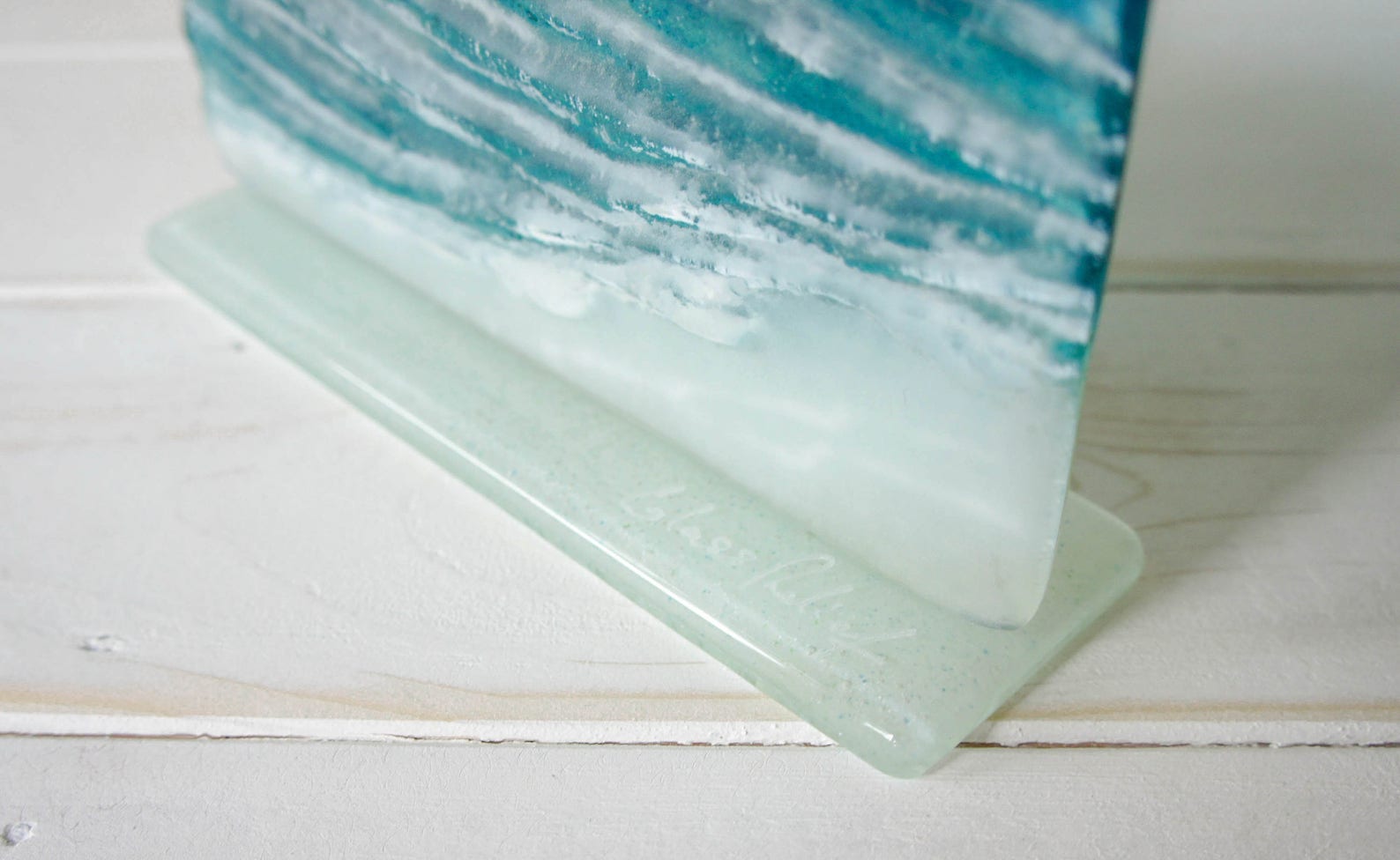Rolling Wave Glass 15cm (6"), Glass Wave, Fused Glass Suncatcher ...