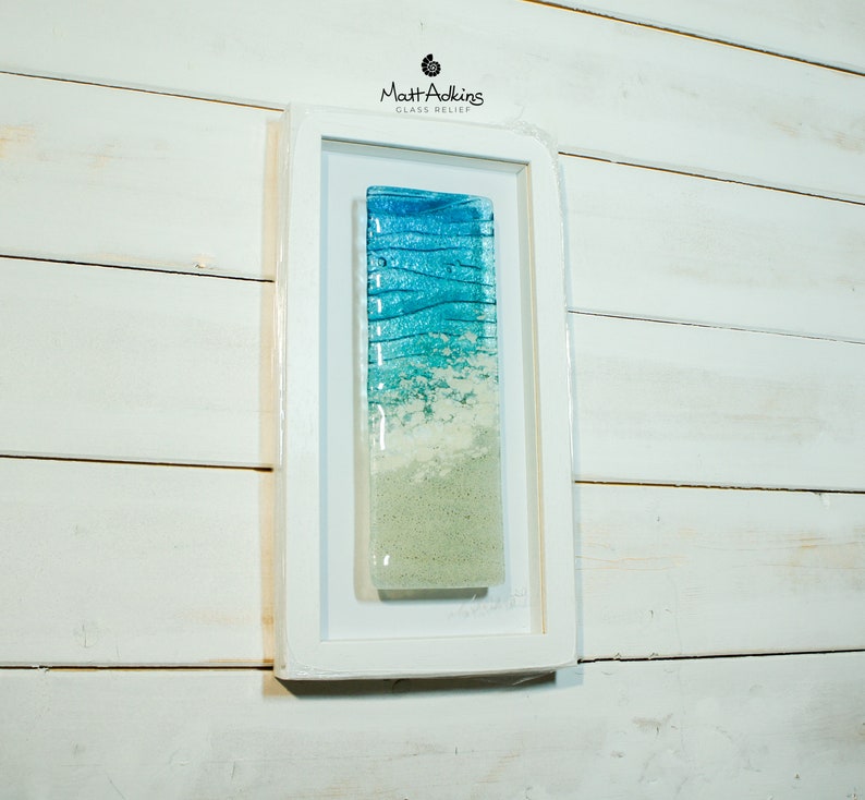 Paradise Frame Portrait 18x34cm(7x13"), Turquoise Seabed Ripple Beach ...
