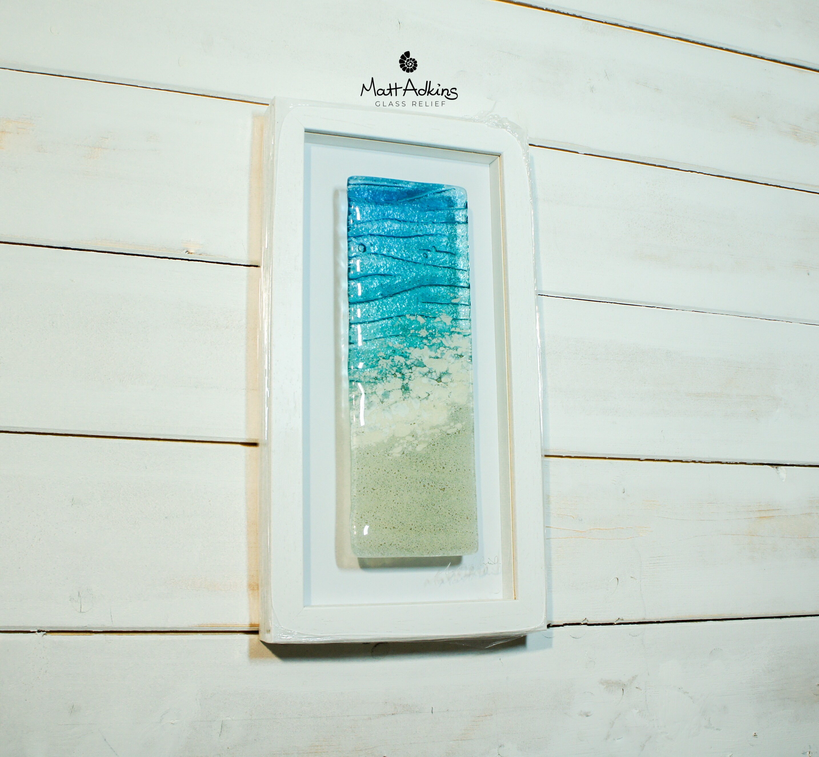 Paradise Frame Portrait 18x34cm(7x13"), Turquoise Seabed Ripple Beach ...