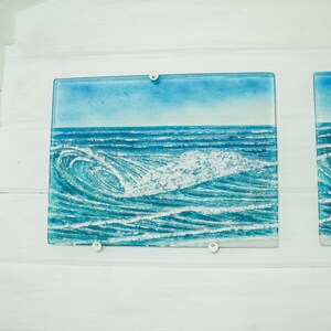Fused Glass Triptych Wall Art, 3 Wall Panels: Left and Right Panels ...
