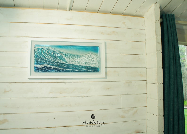 Surfer's Wave in a Frame 60x30cm/23x12", the Surfer's Wave Sea Wave ...