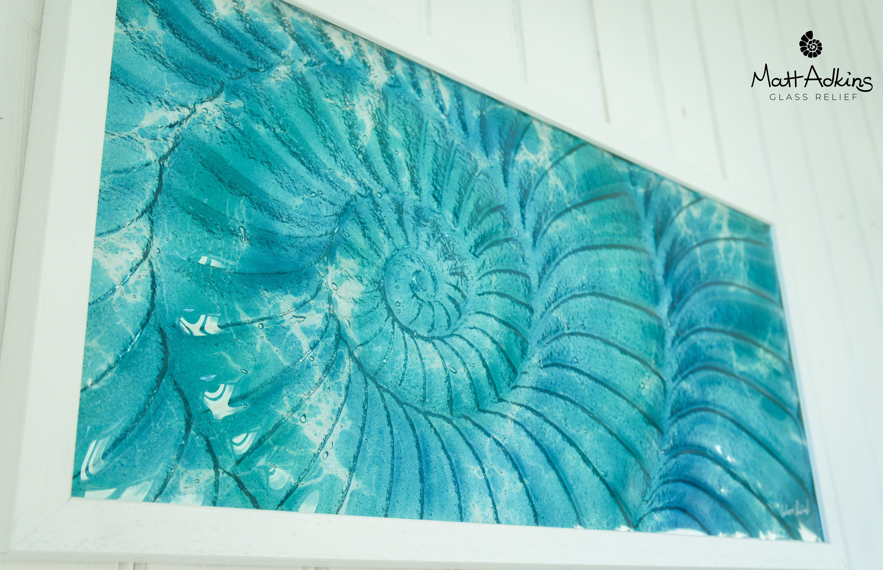 Large Ammonite Frame 60x30cm23x12 Turquoise Blue | Etsy UK