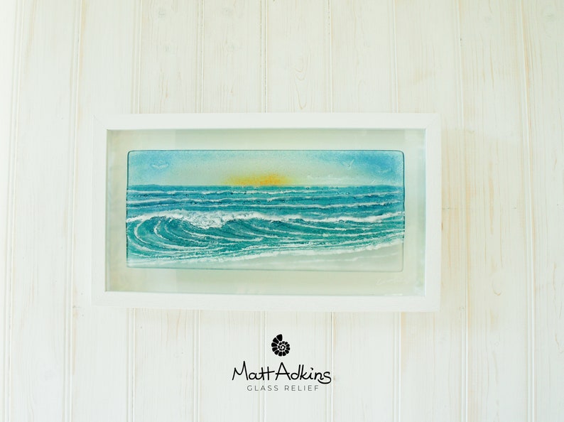 Landscape Wave Frame 45x25cm(18x10") Sun, Seaside Picture, Beach Sky ...