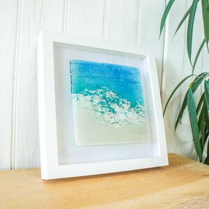 Paradise Frame 25x25cm(10"), Blue Turquoise Seaside Glass Framed ...