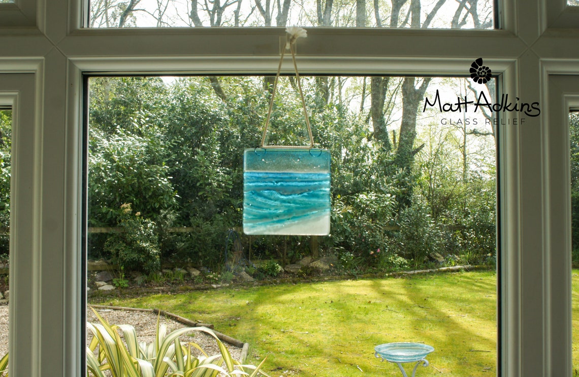 Hanging Glass Wave 12cm5 Ocean Glass Sculpture Birds | Etsy