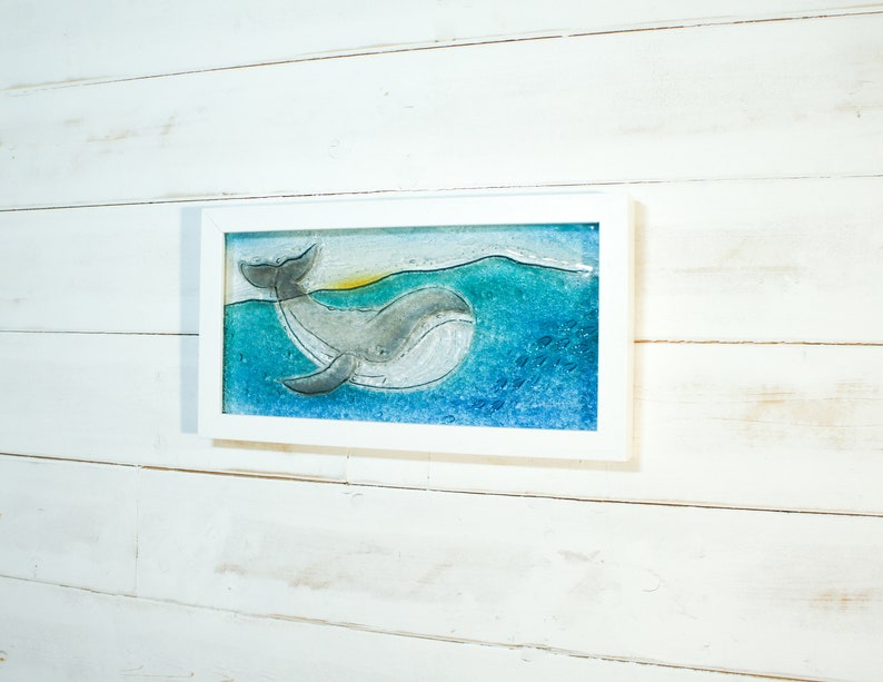 Whale Frame Whale Wall Art Glass Whale Landscape Sea - Etsy