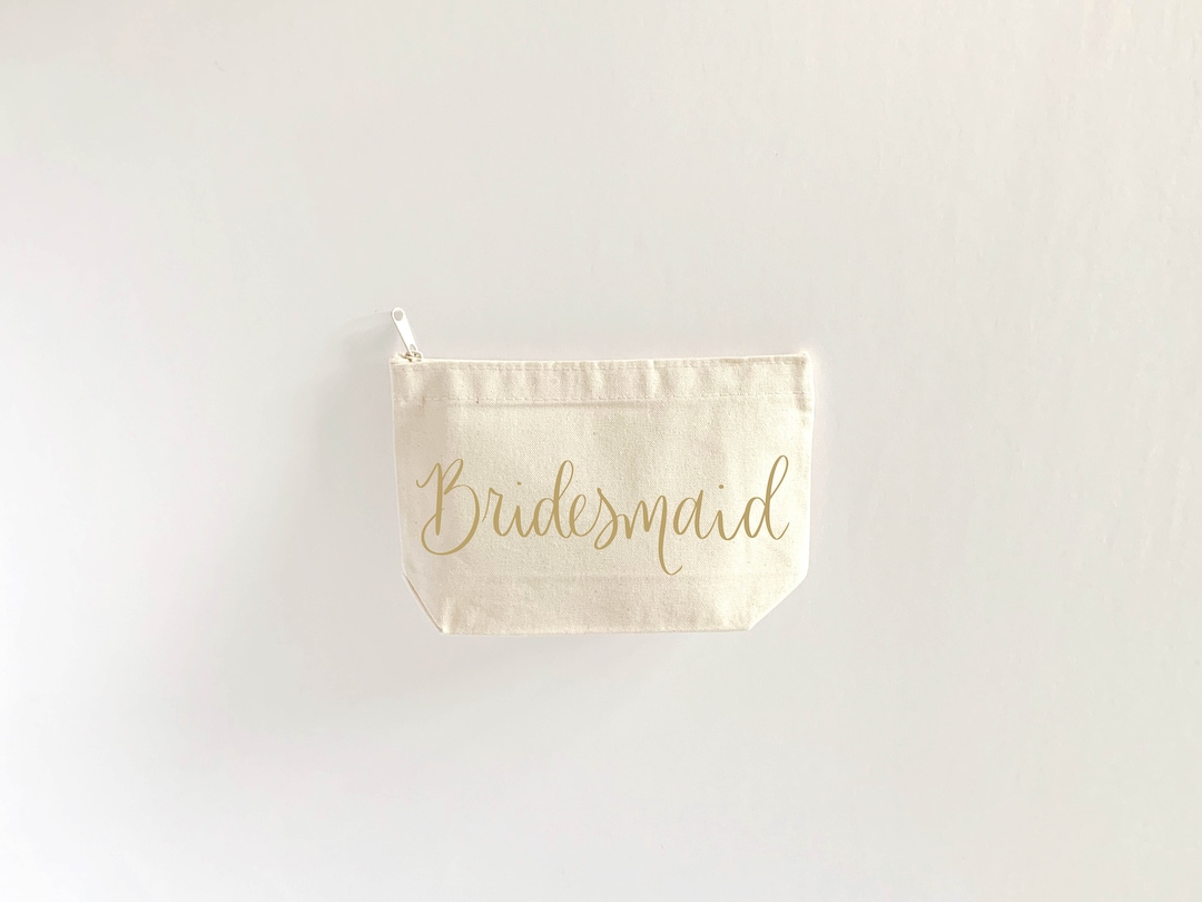 Wedding Welcome Bags, Hand Lettered Word Zipper Pouches, Canvas Zip ...