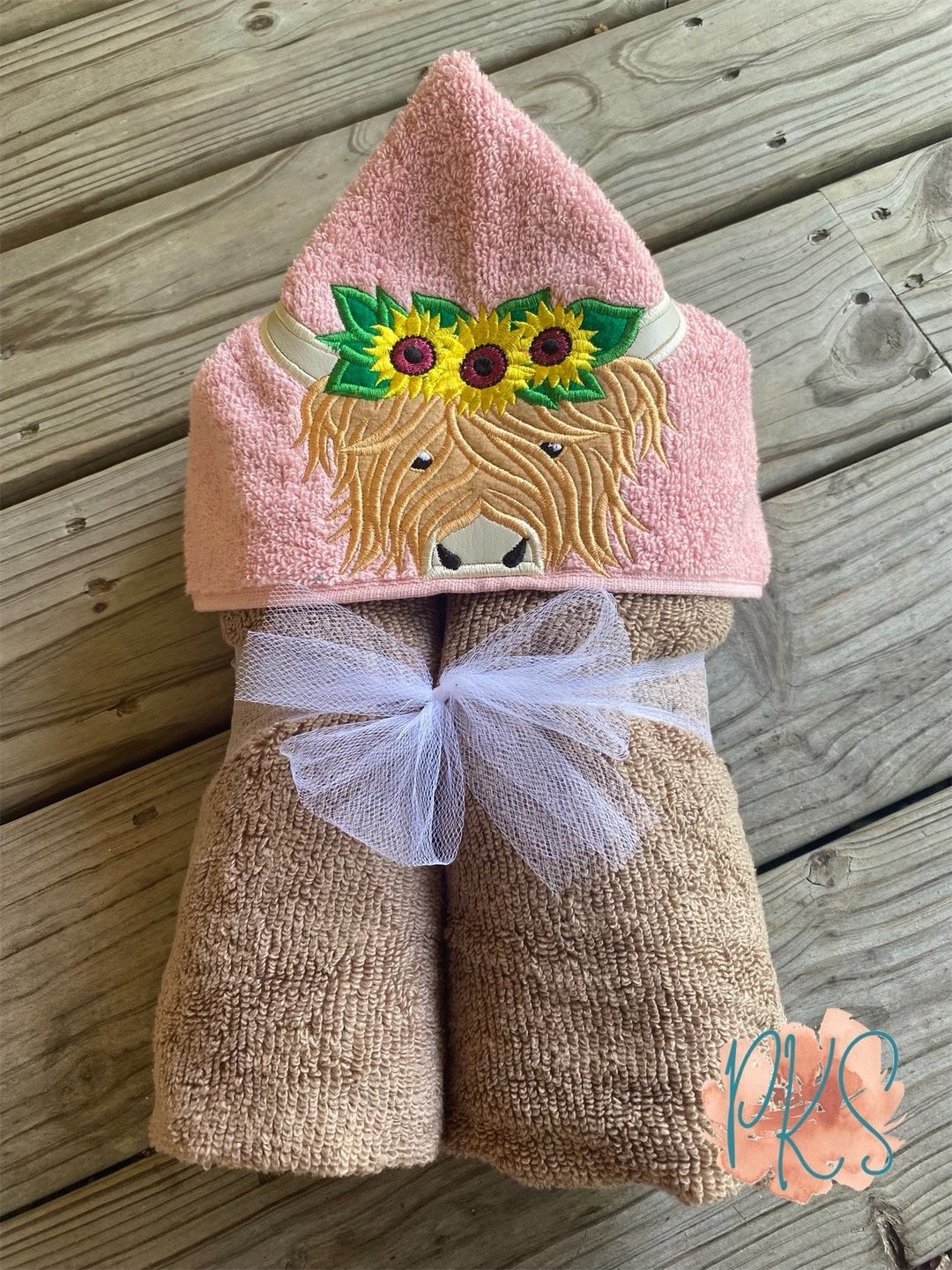 Highland Cow Hooded Towel Baby Shower Gift Birthday Gift Pool Party Bath Time - Etsy