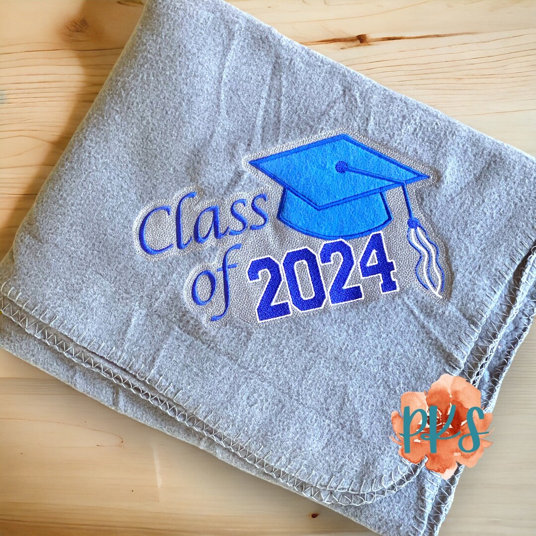 Class of 2024 Embroidered Throw - Graduation Gift - Senior Gift - 2024 ...