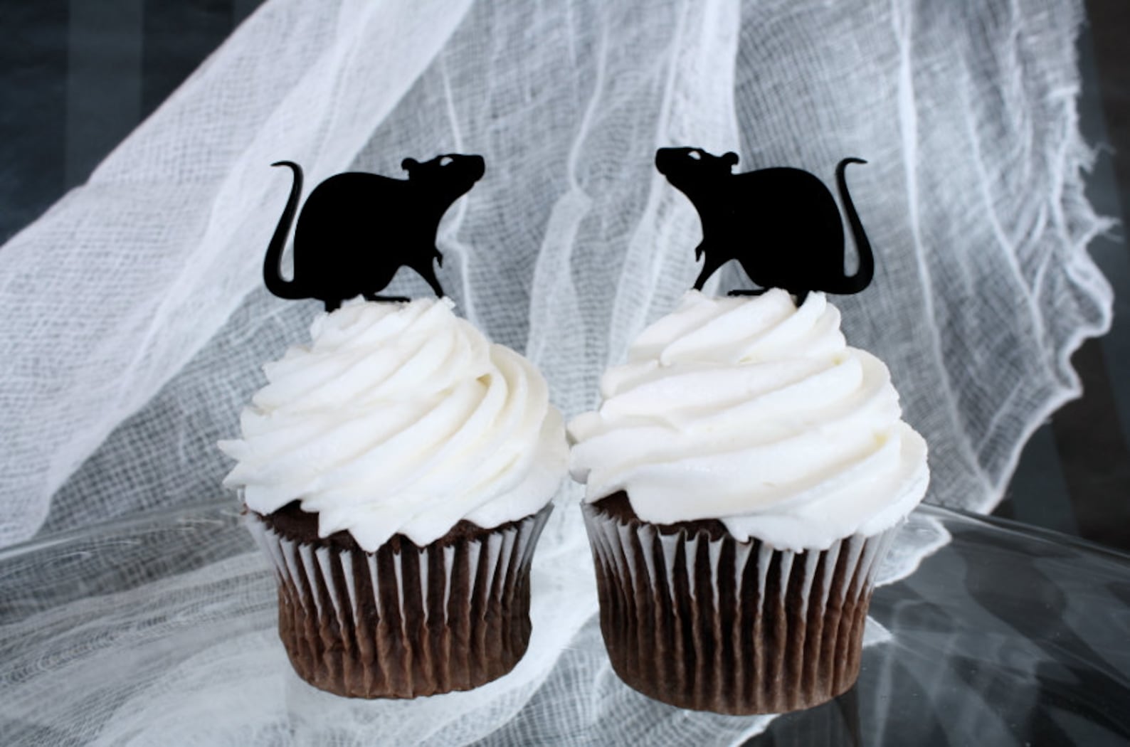 12 Halloween Rat Cupcake Toppers acrylic - Etsy